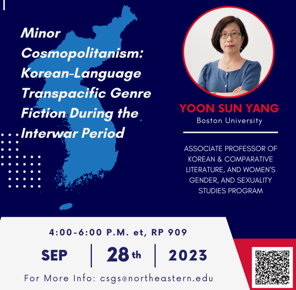 [SEPTEMBER 28, 2023] "Minor Cosmopolitanism: Korean-Language Transpacific Genre Fiction During ...